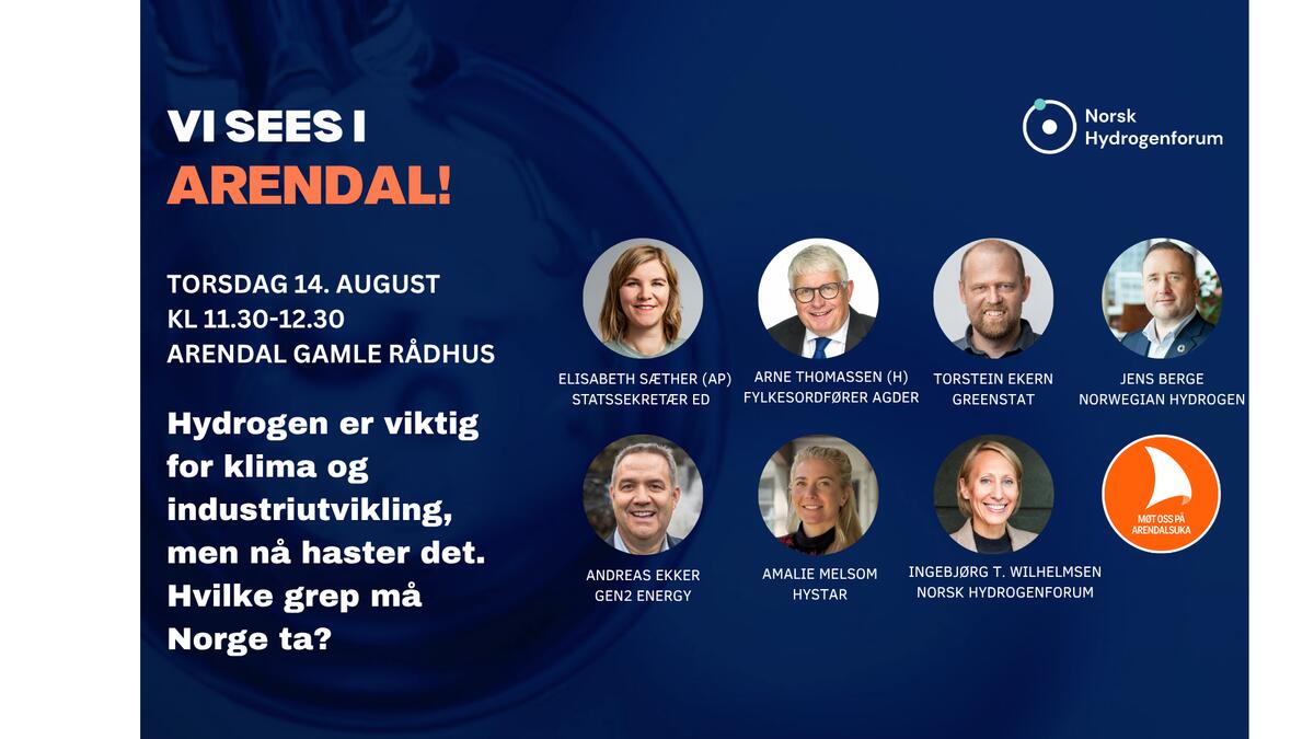 Møt oss på Arendalsuka 2025! - Norsk Hydrogenforum